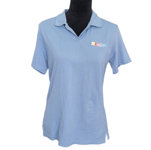 Nascar | Tops | Vintage Nascar Embroidered Light Blue Polo Top Size ...